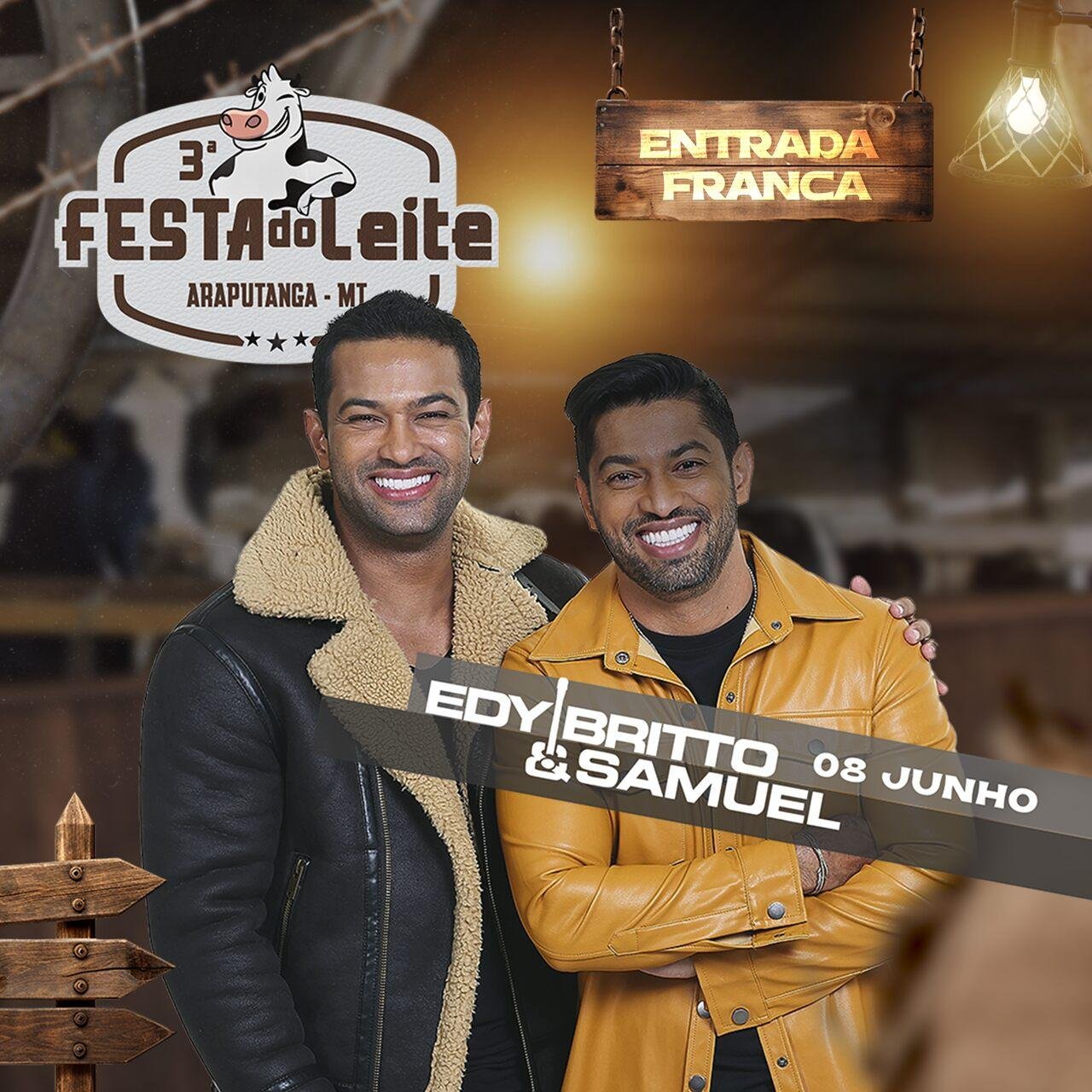 Edy Britto & Samuel prometem agitar Araputanga em show imperdível na 3ª Festa do Leite...
